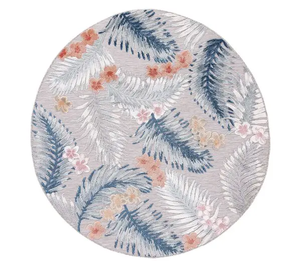 SAFAVIEH Palm Breeze Outdoor 6'-5' X 6'-5' Roun D Rug