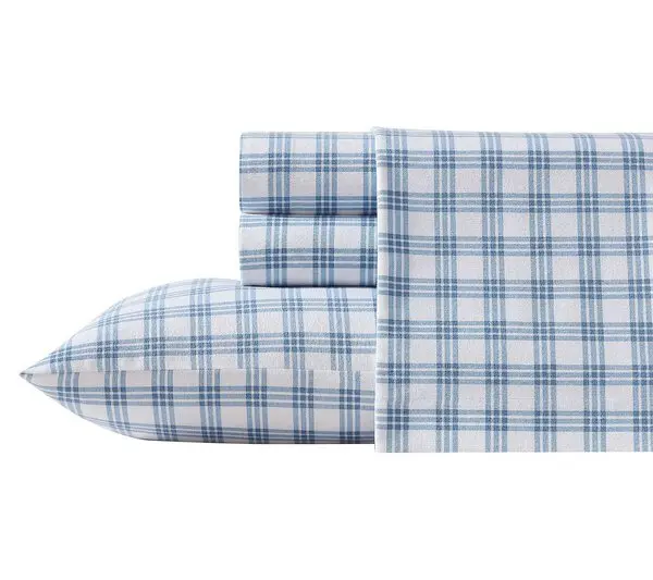 Eddie Bauer Arrowhead Blue Cotton Flannel King Heet Set