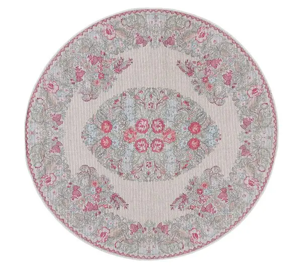 SAFAVIEH Blossom Crest Washable 6'-7' X 6'-7' R Ound Rug