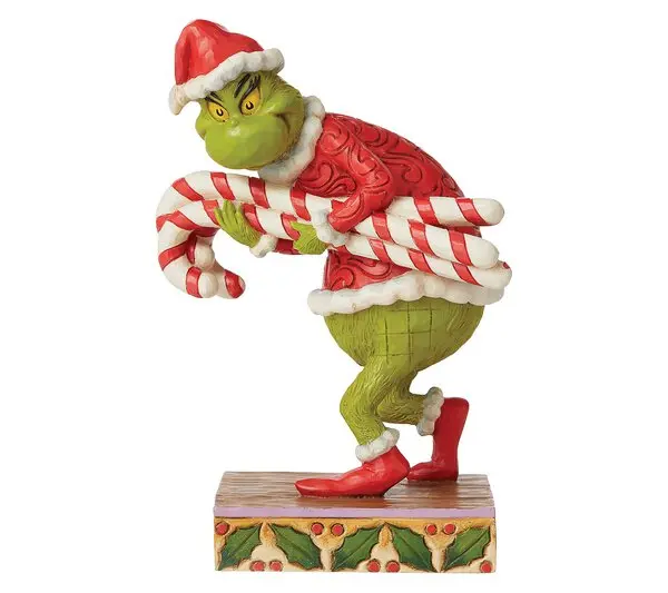 JIM SHORE Grinch Grinch Stealing Candy Canes Fi Gurine 7.48in H