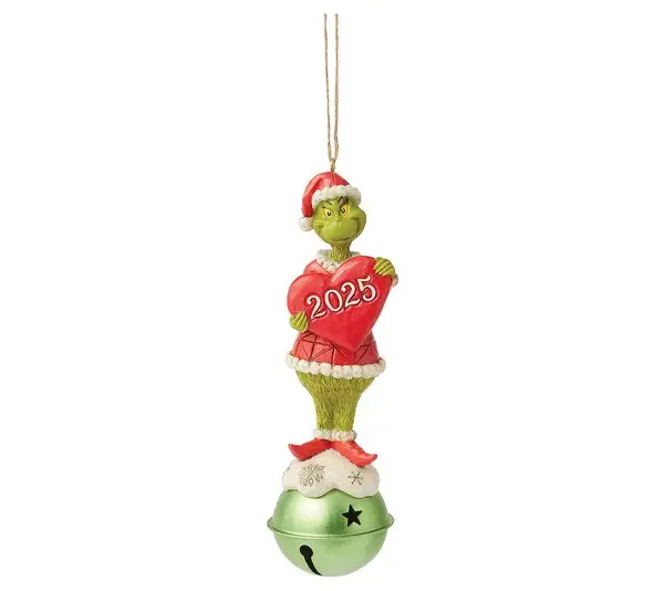 JIM SHORE Grinch On Bell Dated 2025 Ornament 5. 5in H