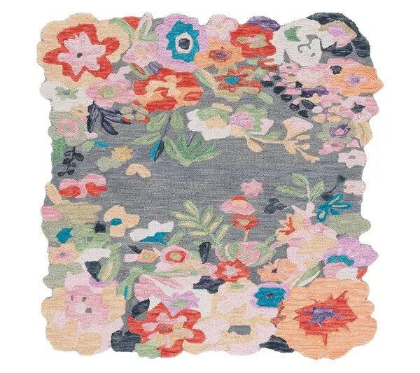 SAFAVIEH Garden Wave Hand Tufted Wool 6' X 6' S Uare Rug