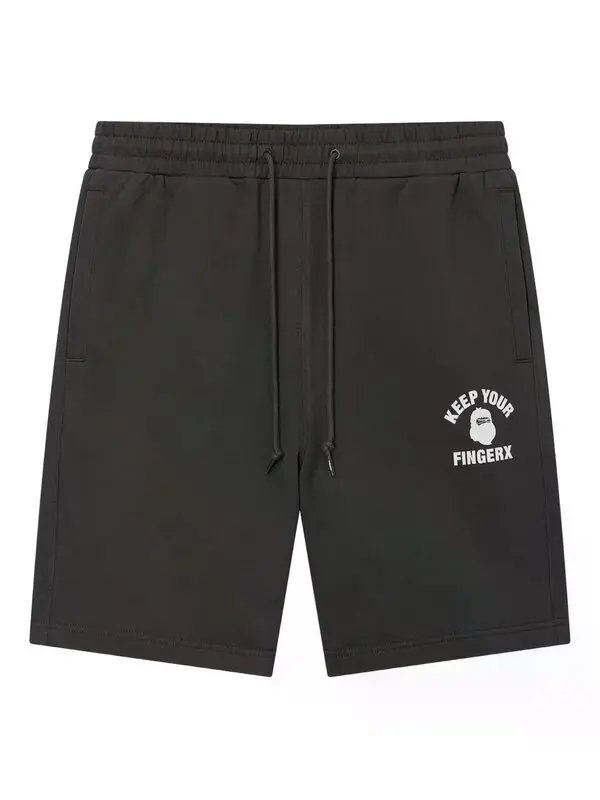 FINGERCROXX Logo-print Drawstring Track Shorts