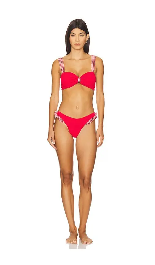 Hunza G Loretta Bikini Set - Red & Red Gingham