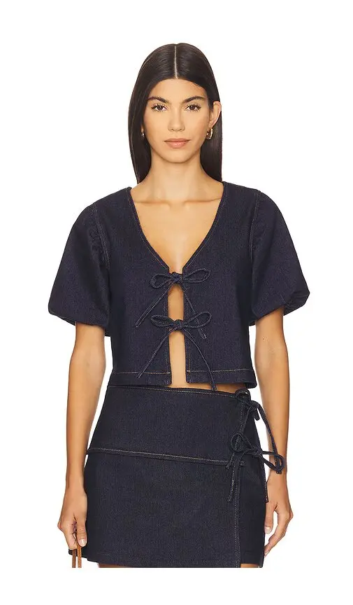 Minkpink Raya Tie Front Top