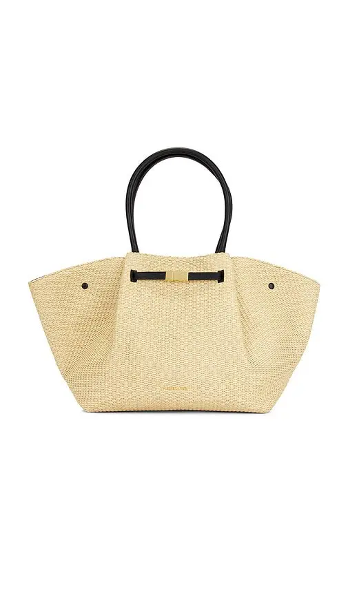 DEMELLIER New York Raffia Tote - Warm & Black