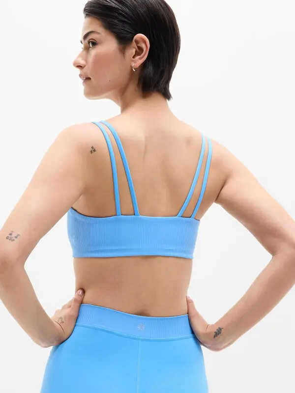 Athleta Transcend Strappy Rib Bra D-dd - Cornflower Rib