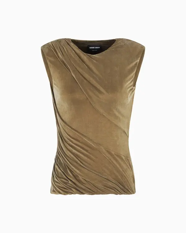 Giorgio Armani Cupro Jersey Top - Green