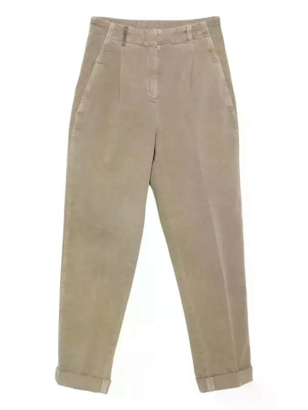 Peserico Pleated Cuffed Trousers - Green