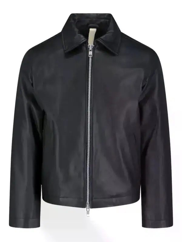 sunflower レザージャケット　サイズ48 Sunflower Zip-Up Leather Jacket - Black | Editorialist