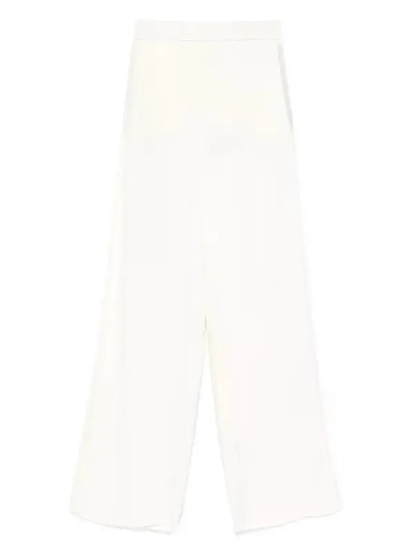 Marella Elastic-waist Wide-leg Trousers - Neutrals