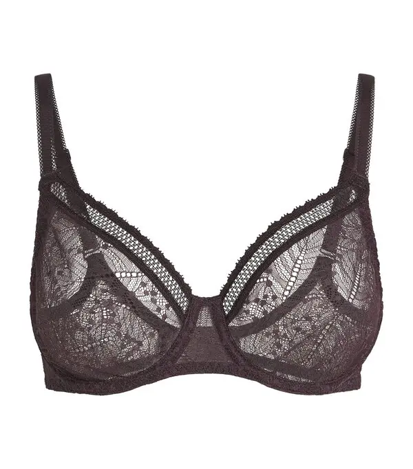 Simone Perele Lace Comète Plunge Bra - Brown