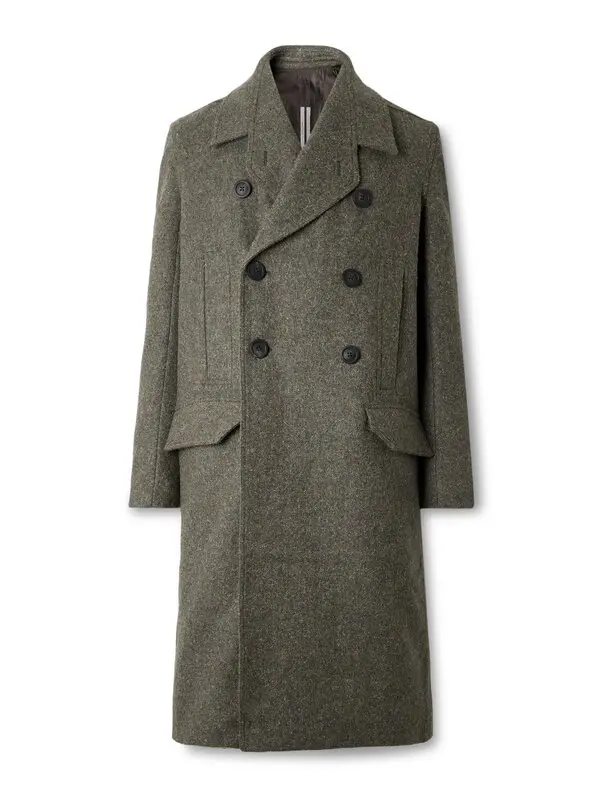 Rick Owens Officer Double-breasted Melton Wool Coat