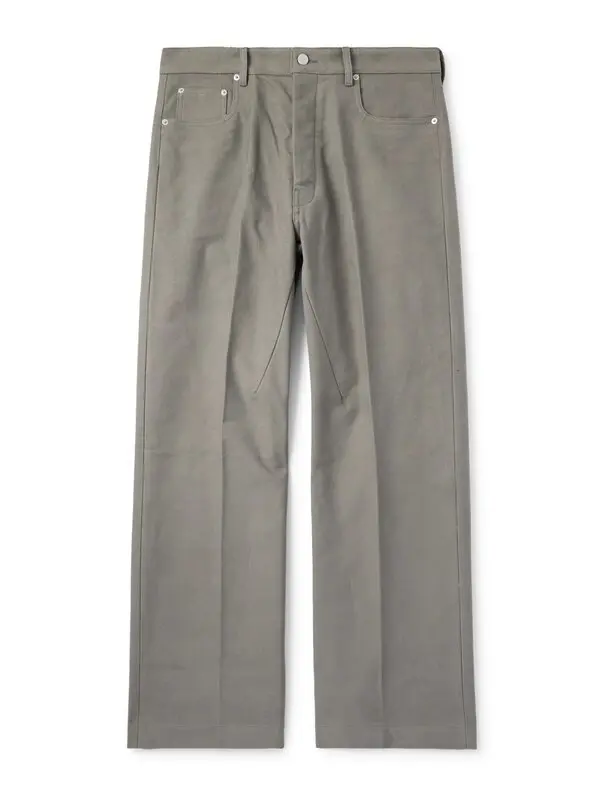 Rick Owens Geth Wide-leg Organic Cotton-twill Trousers - Gray