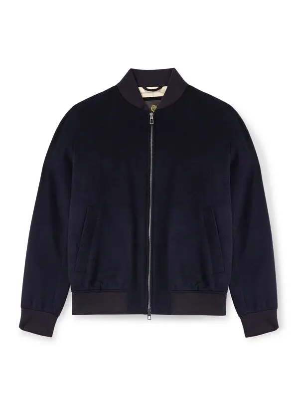 Loro Piana Ivy Storm System® Cashmere-felt Bomber Jacket - Blue