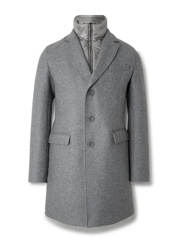 Herno Convertible Padded Wool-blend And Quilted Shell Coat