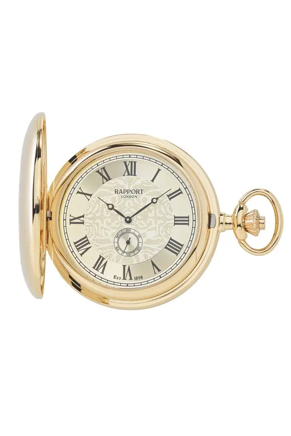 RAPPORT LONDON Quartz Full Hunter Pocket Watch - Gold