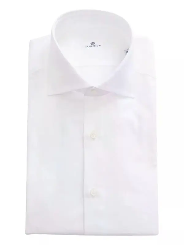 SONRISA Button-down Cotton Shirt - White