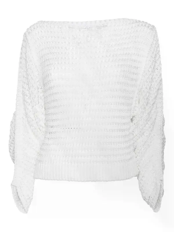 Alberta Ferretti Draped Open Knit Sweater