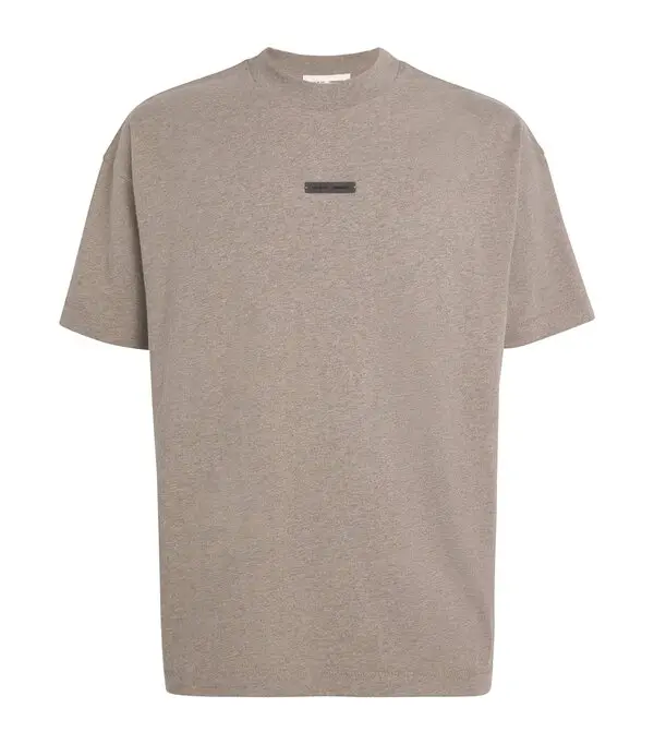 Fear Of God Cotton Marl Logo T-shirt - Grey