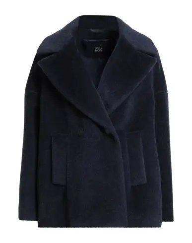 Cinzia Rocca Brushed-felt Pea Coat - Navy