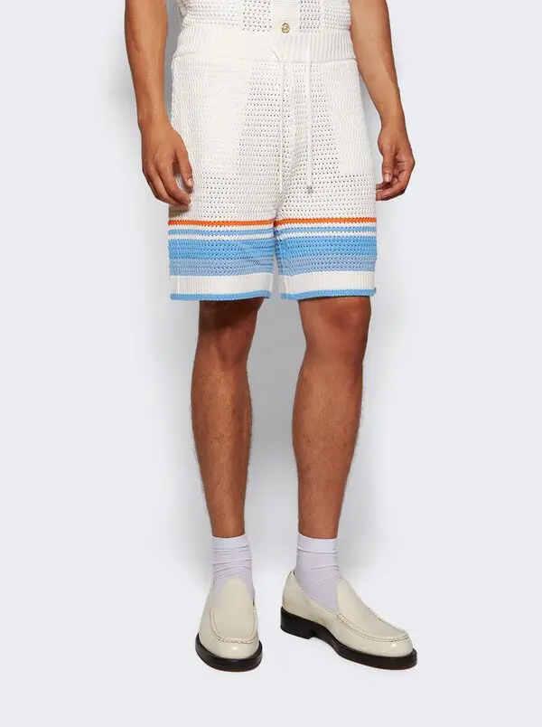 Casablanca Faux Crochet Shorts - Blue