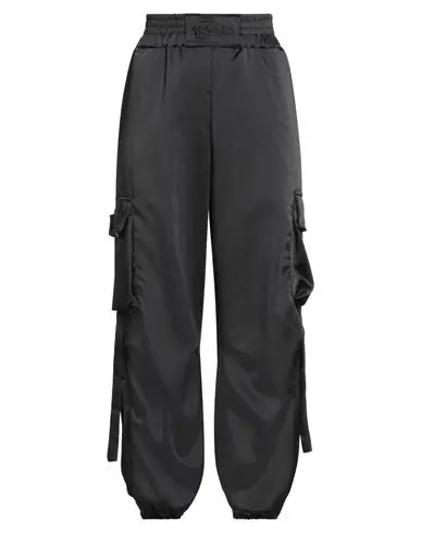 DISCLAIMER Embroidered Satin Cargo Pants - Black