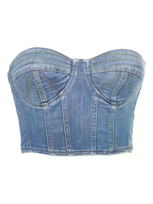 Elisabetta Franchi Denim Corset Top