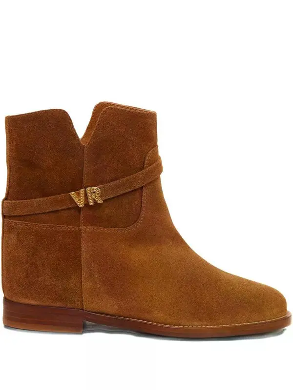 VIA ROMA 15 Suede Buckle-strap Boots