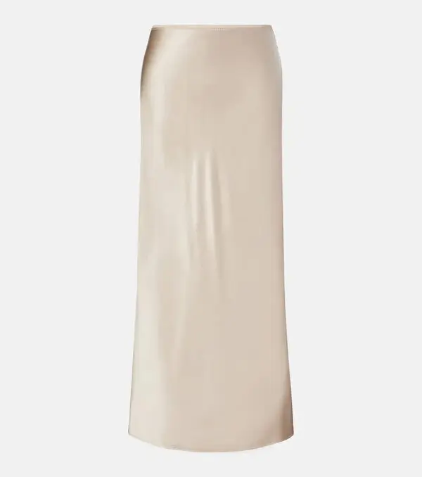 JOSEPH Isaak Silk Satin Maxi Skirt - Beige