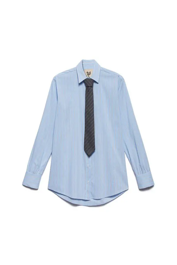 ANIYE BY Striped Cotton Shirt - Light Blue/white