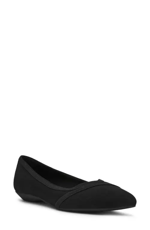 Anne Klein Odelia Pointed Toe Flat - Blk Stretch