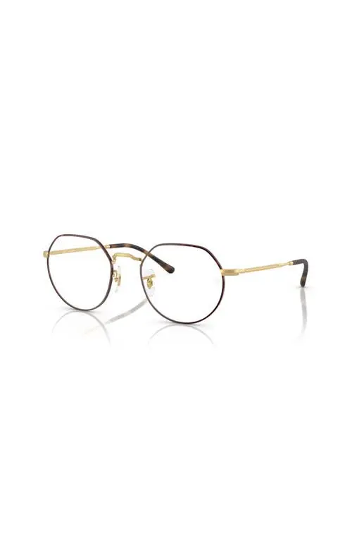 Ray-ban 51mm Irregular Eyeglasses - Gold/tortoise