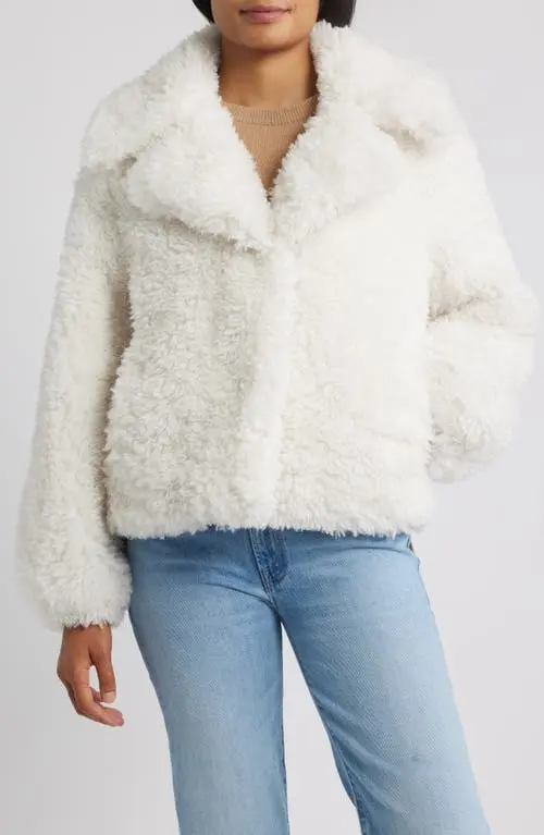 Sam Edelman Short Faux Fur Jacket - White