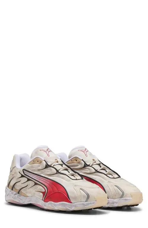 PUMA Inhale Distressed Sneakers - Alpine Snow/for All Time Red