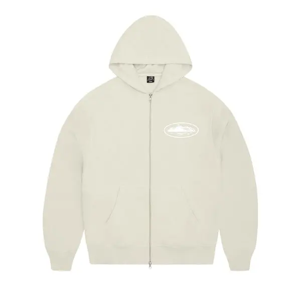CORTEIZ Island Puff Print Zip Hoodie - White