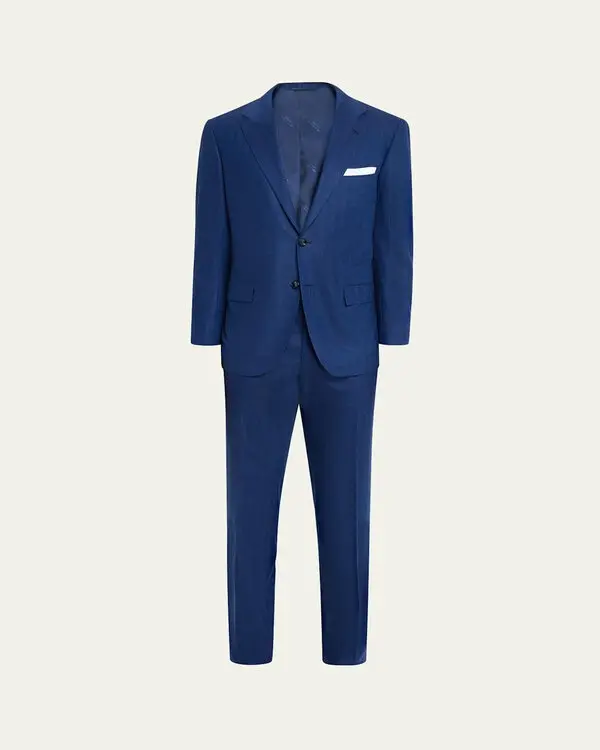 Kiton Wool And Cashmere Ticweave Two-piece Suit