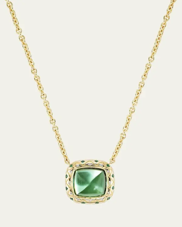ORLY MARCEL Bliss Green Tourmaline Pendant Necklace - Yg