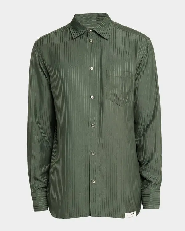 Golden Goose Vertical Stripe Pocket Button-down Shirt - Grape Leaf
