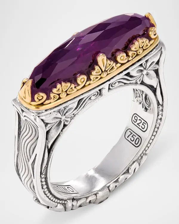 Konstantino Kyma Silver And Gold Quartz Ring