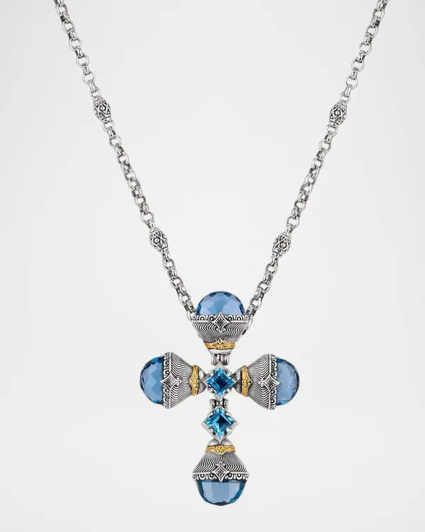Konstantino Kyma Spinel And Topaz Pendant Necklace - Blue Topaz