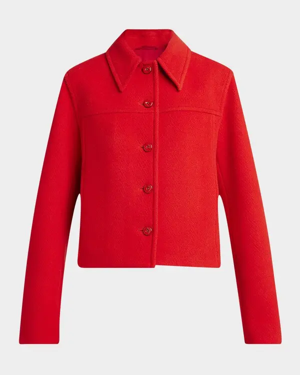 JIL SANDER Cropped Boxy Wool Jacket