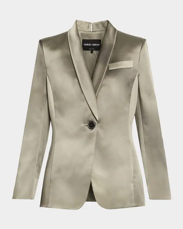 Giorgio Armani Ombre Satin Single-breasted Blazer