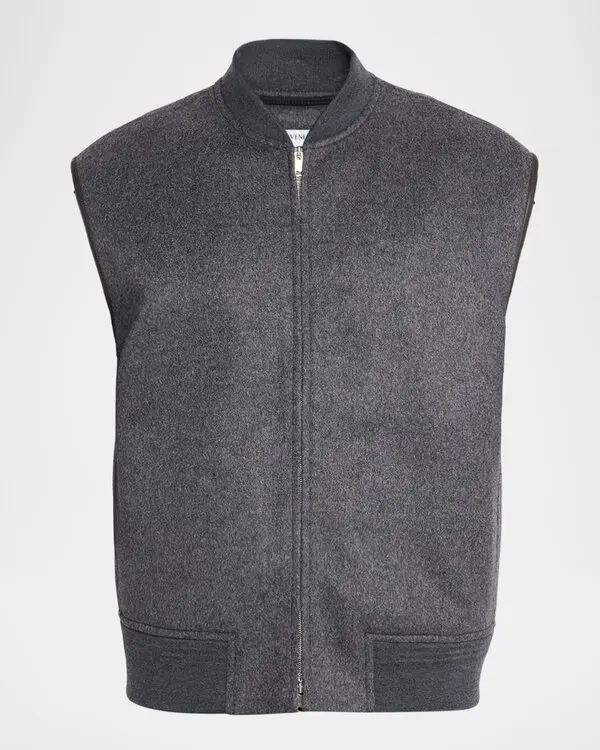 Bottega Veneta Leather-trimmed Double-face Wool Gilet