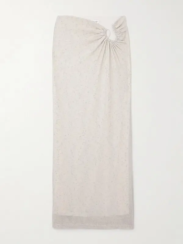 Christopher Esber Imber Gathered Metallic Jersey Maxi Skirt - Silver