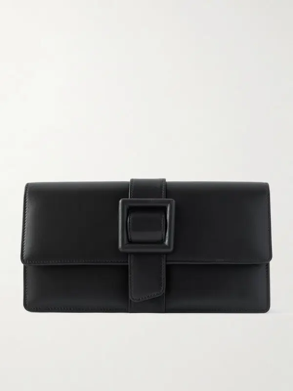 Manolo Blahnik Maycap Buckled Leather Clutch