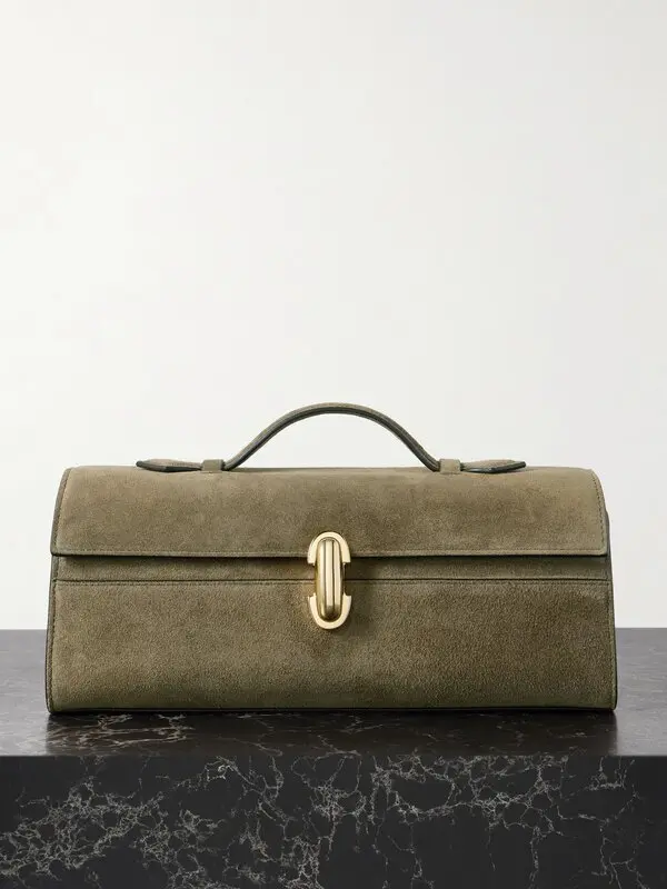 Savette Slim Symmetry Pochette Suede Tote - Brown