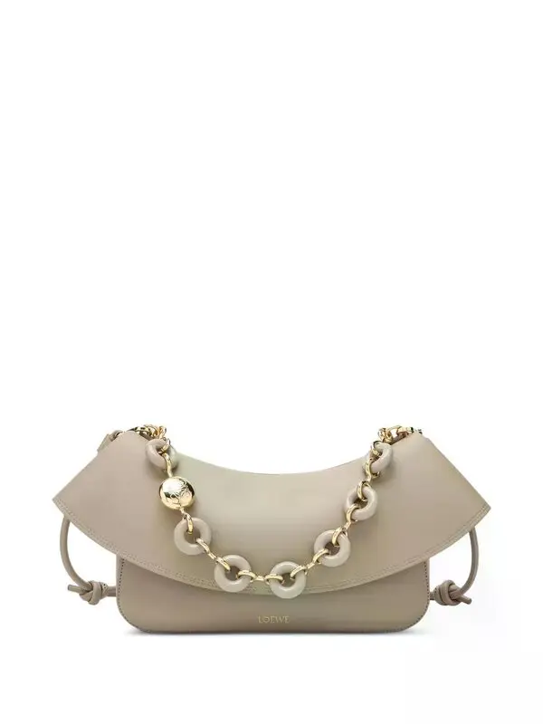 Loewe Ola Chain-embellished Flap Shoulder Bag - Neutrals
