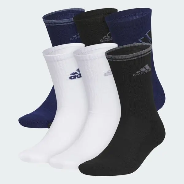 Adidas Athletic Cushioned Mixed 2.0 6-pack Crew Socks - Dark Blue / White / Black