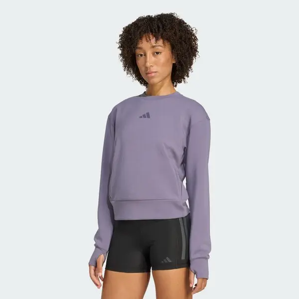 Adidas Designed-for-training Warm-up Crewneck Sweatshirt - Preloved Violet